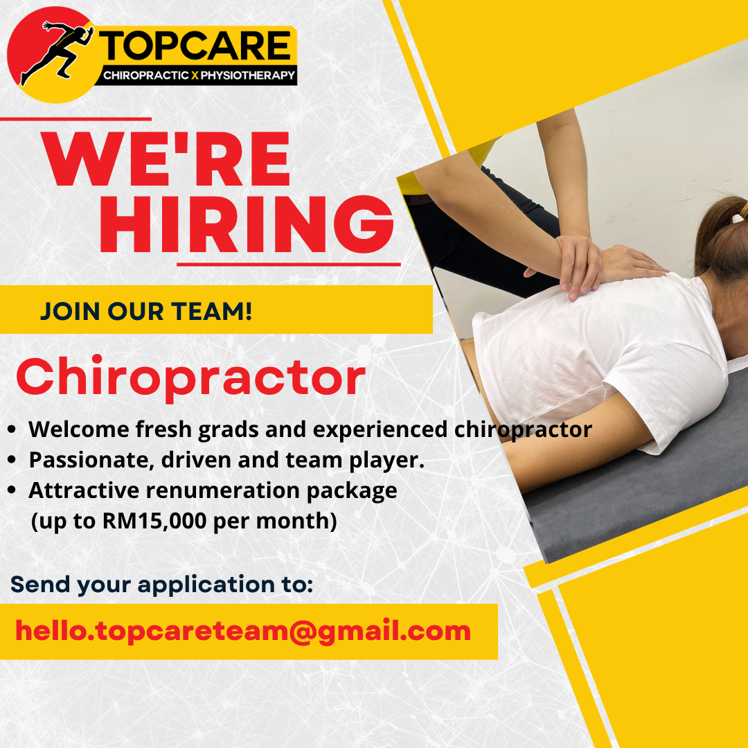 Chiropractor Job Vacancy - Career - TopCare Chiropractic and Physiotherapy